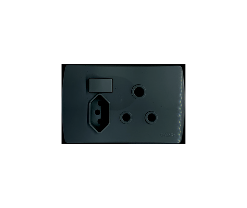 16A 3Pin Sa Socket + 3 Pin Za Plug Socket 4X2 Black – Ofam Electrical