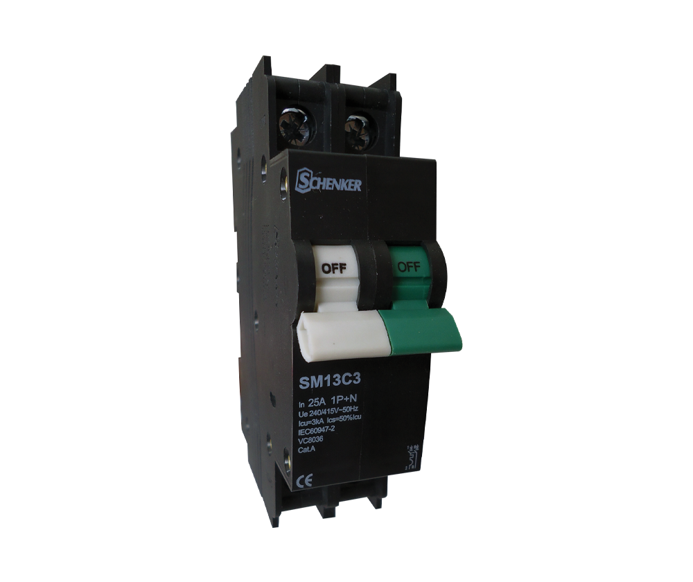 Schenker 13mm Single Pole + Neutral 3kA Mini Rail Circuit Breaker ...