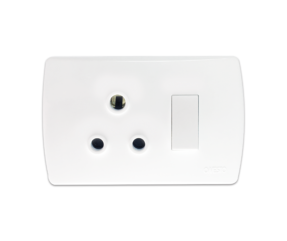 4X2 Single Switched Socket Outlet Horizontal White Econo – Ofam Electrical